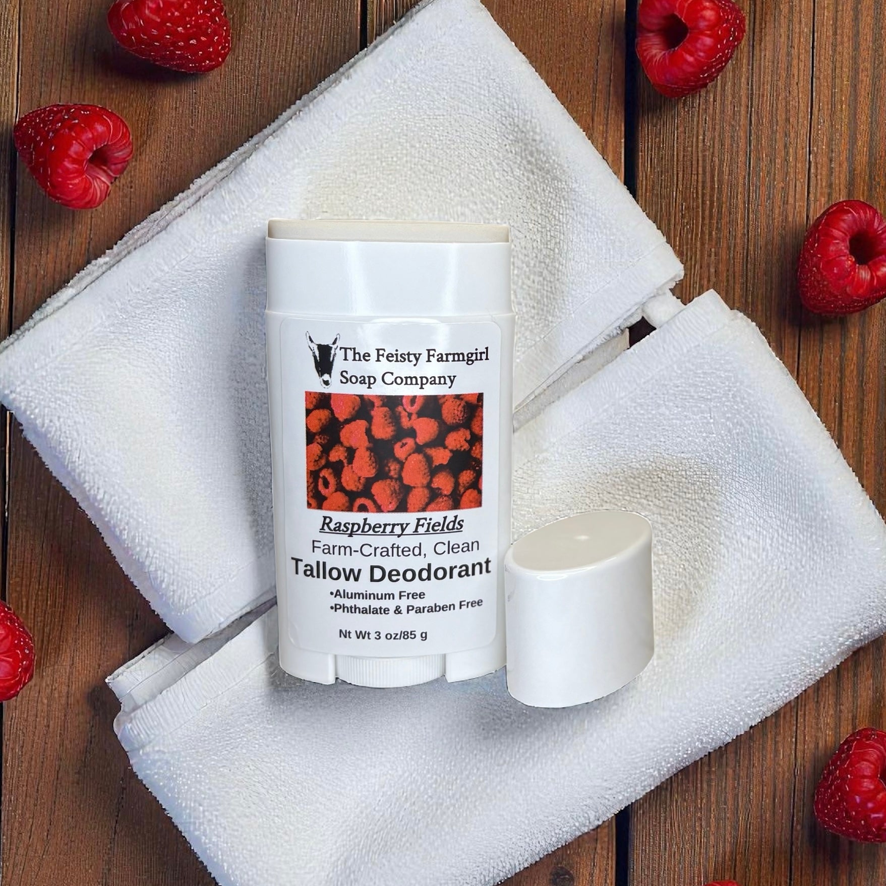 Raspberry Fields Tallow Deodorant - The Feisty Farmgirl Soap Company