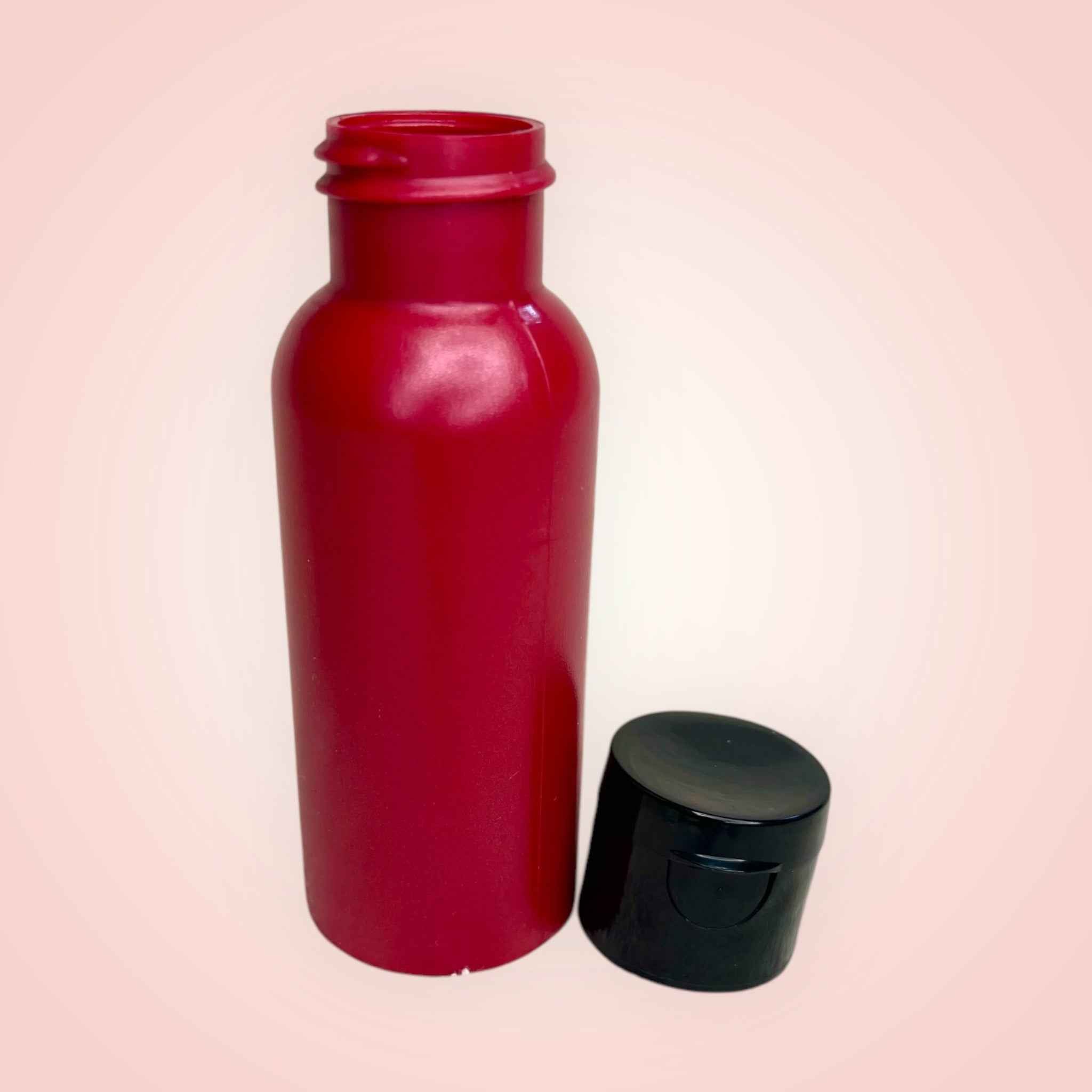 2 oz. Cranberry Bullet Round 24-410 Opaque HDPE Slightly Squeezable Pl ...